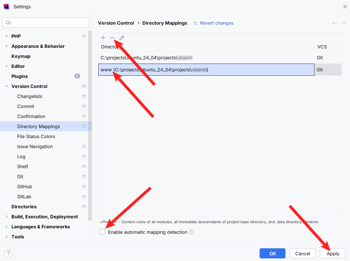 Managing Nested Git Repositories in PhpStorm